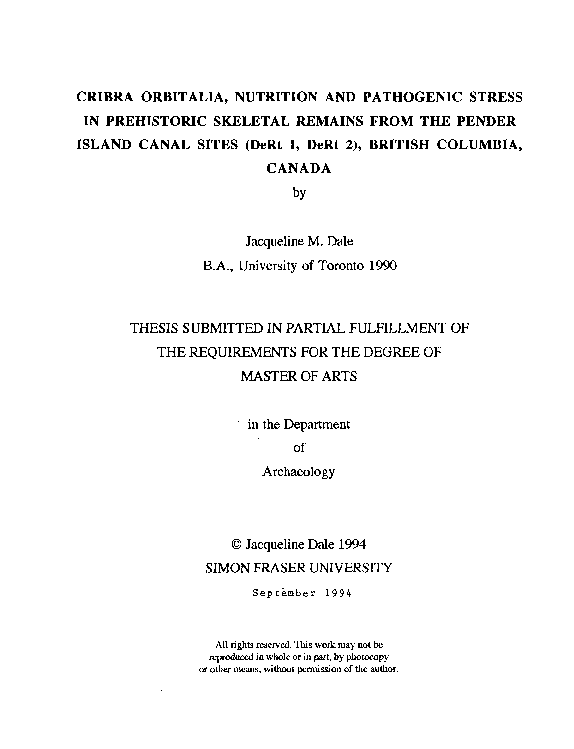 (PDF) Cribra orbitalia, nutrition and pathogenic stress in prehistoric ...