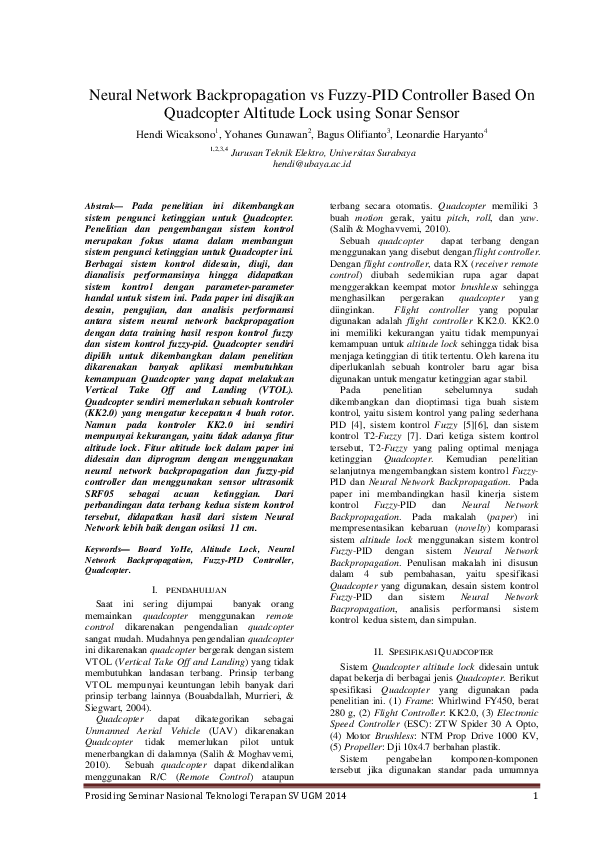 Pdf Neural Network Backpropagation Vs Fuzzy Pid Controller Based On