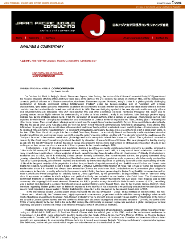 (PDF) Understanding Chinese Confucommunism