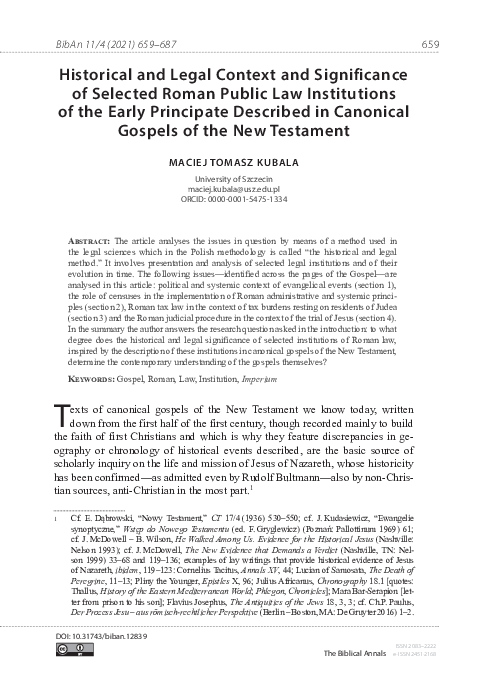 (PDF) Historical and Legal Context and Significance… of Selected Roman ...