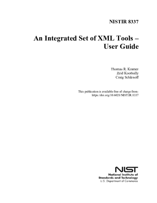 (PDF) An Integrated Set of XML Tools – User Guide