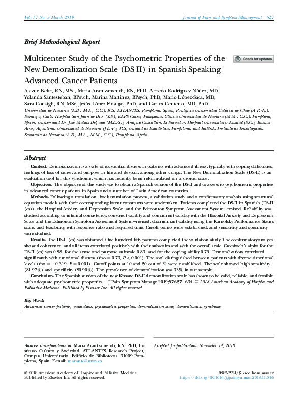 (PDF) Multicenter Study of the Psychometric Properties of the New ...