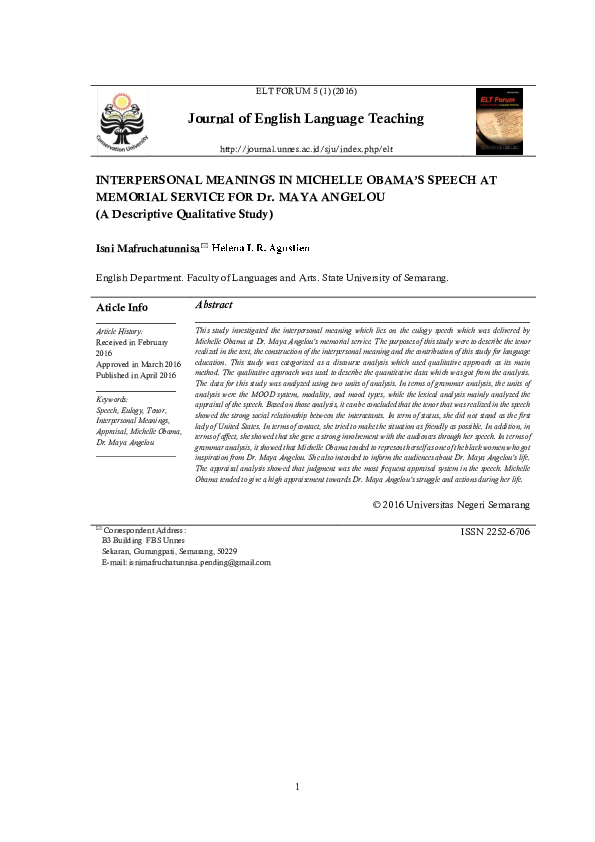 (PDF) Journal of English Language Teaching INTERPERSONAL MEANINGS IN ...