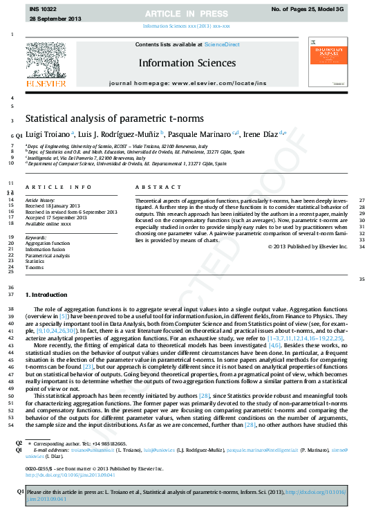 (PDF) Statistical analysis of parametric t-norms