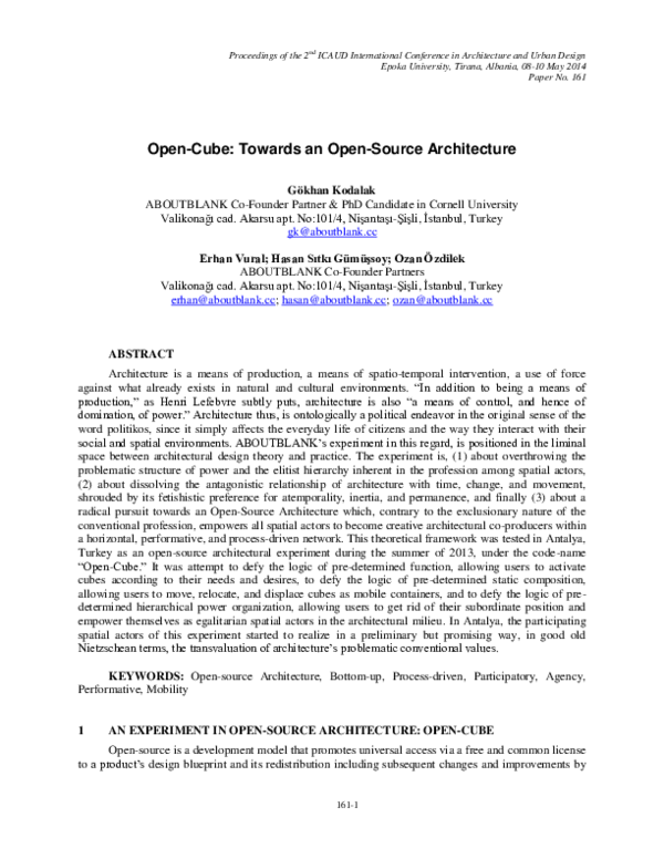 (PDF) Open-Cube: Towards an Open-Source Architecture
