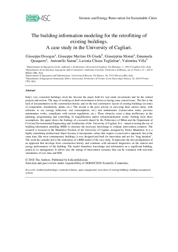 (PDF) The building information modeling for the retrofitting of existing buildings. A case study ...