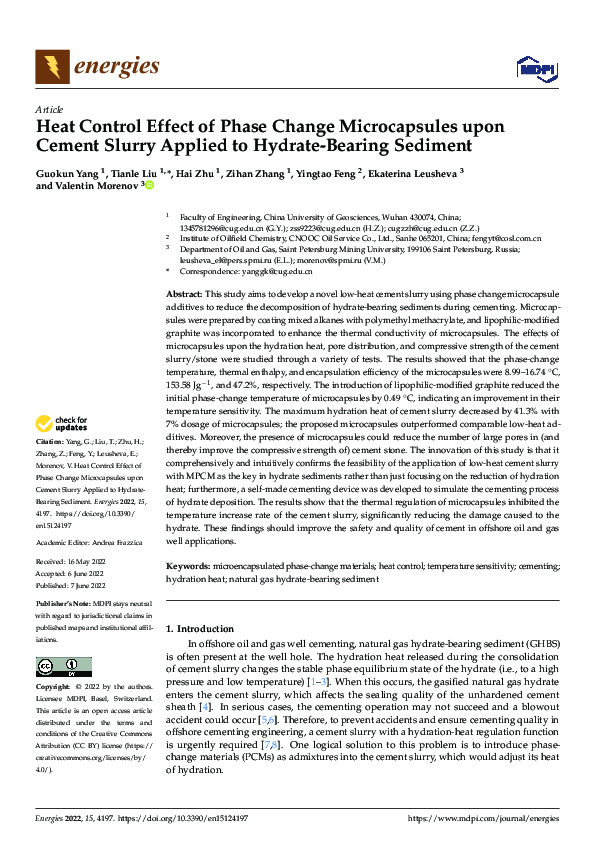 (PDF) Heat Control Effect of Phase Change Microcapsules upon Cement ...