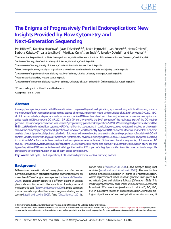 (PDF) The Enigma of Progressively Partial Endoreplication: New Insights ...
