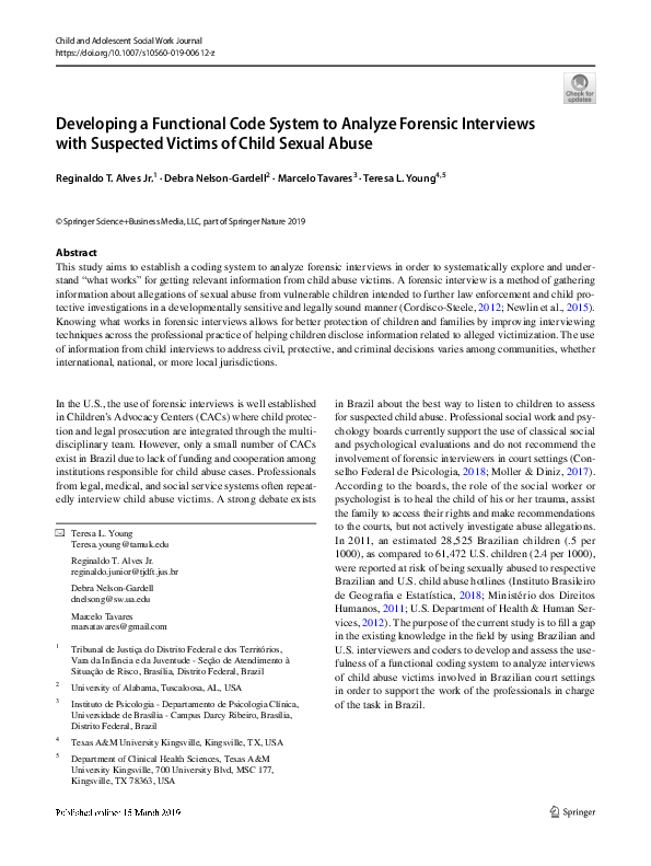(PDF) Developing a Functional Code System to Analyze Forensic ...