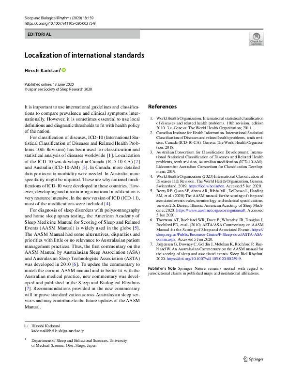 (PDF) Localization of international standards
