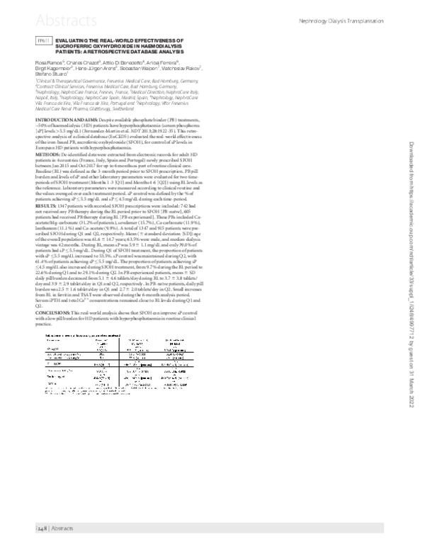 (PDF) FP611EVALUATING the Real-World Effectiveness of Sucroferric ...