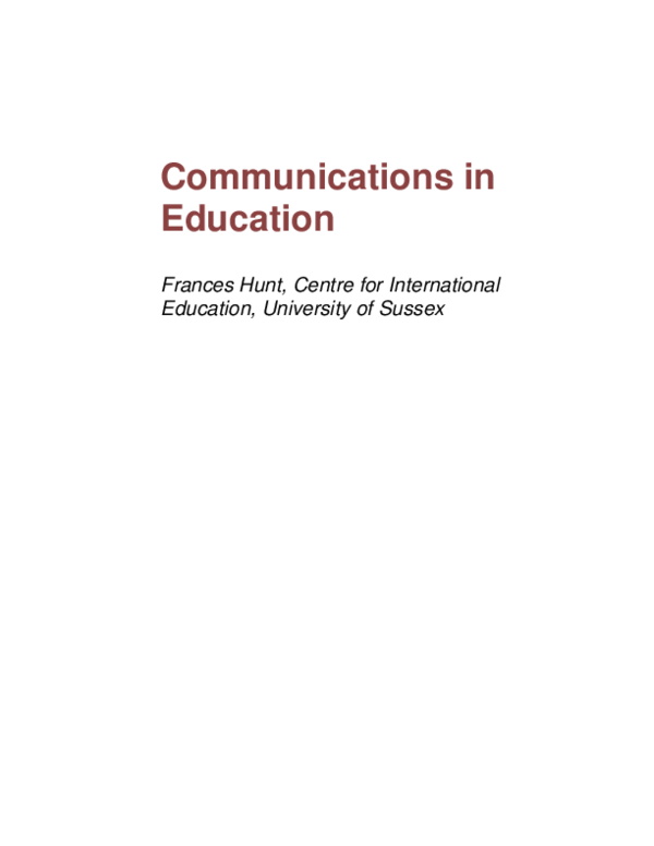 (PDF) Communications in Education