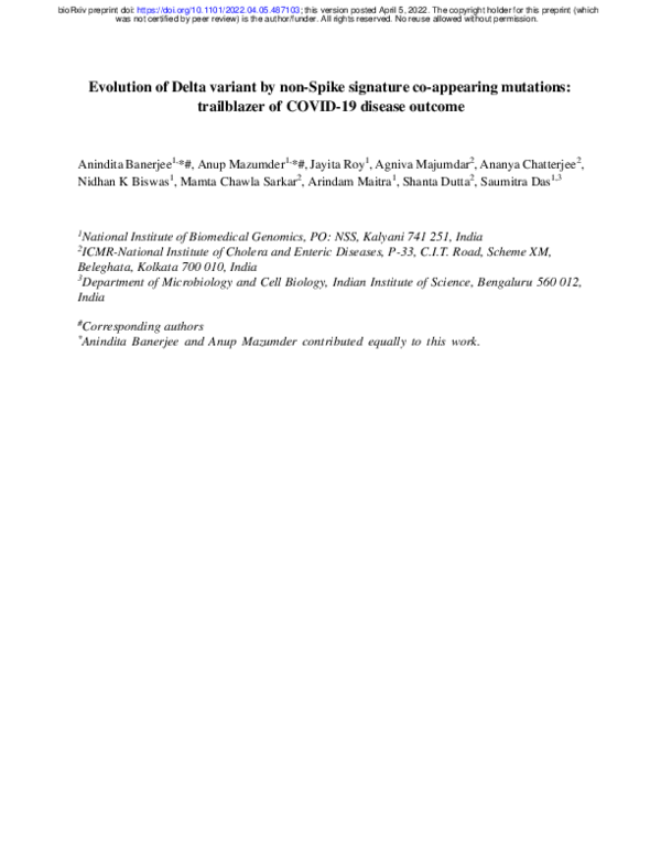 (PDF) Evolution of Delta variant by non-Spike signature co-appearing ...