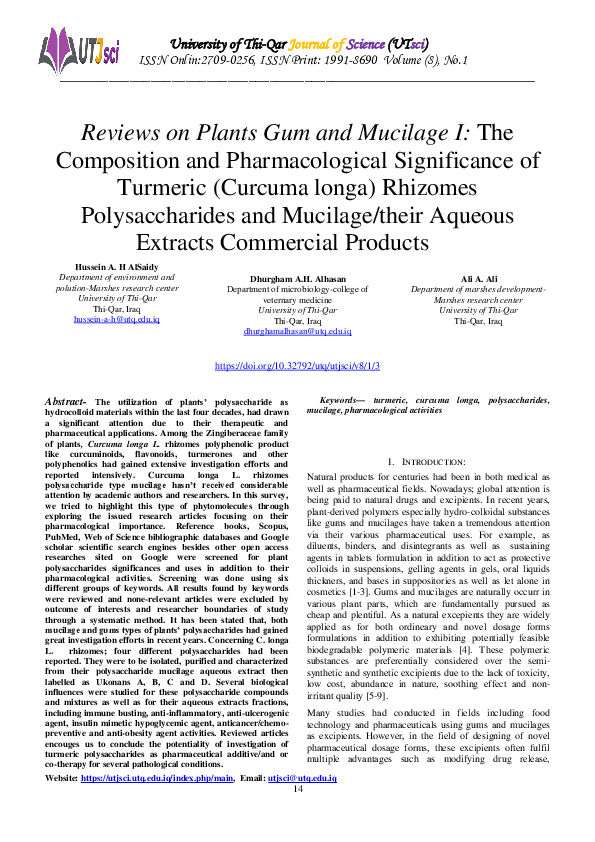 (PDF) Reviews on Plants Gum and Mucilage I: The Composition and ...