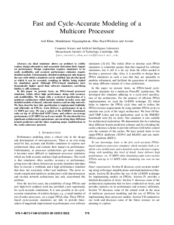 (PDF) Fast and cycle-accurate modeling of a multicore processor