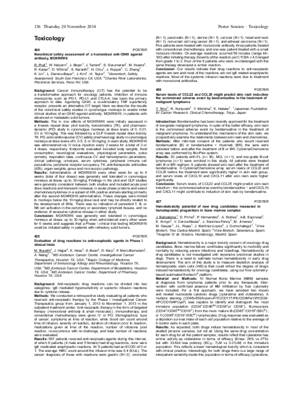 (PDF) 424 Nonclinical safety assessment of a humanized anti-OX40 ...