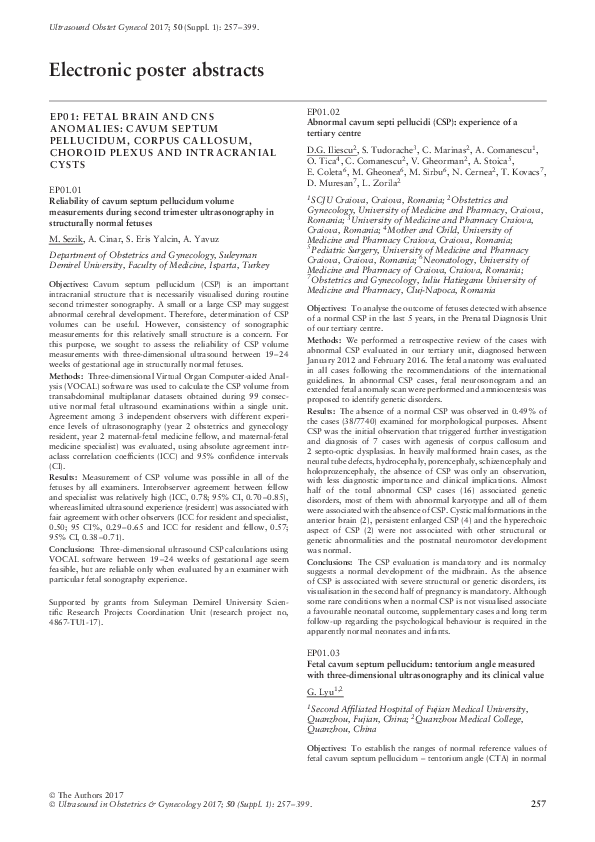 (PDF) EP01.02: Abnormal cavum septi pellucidi (CSP): experience of a ...