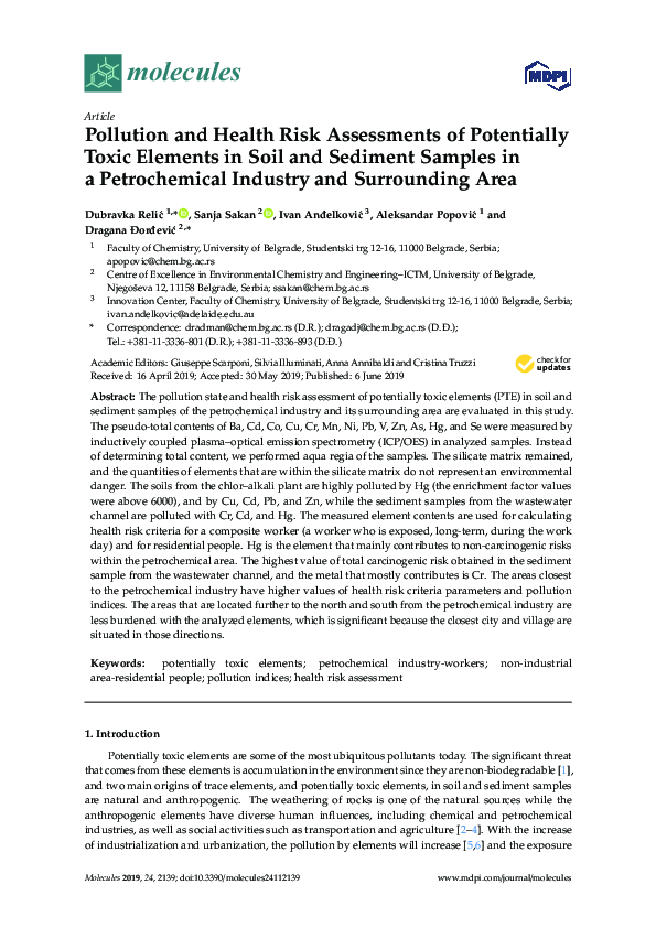 (PDF) Pollution and Health Risk Assessments of Potentially Toxic ...