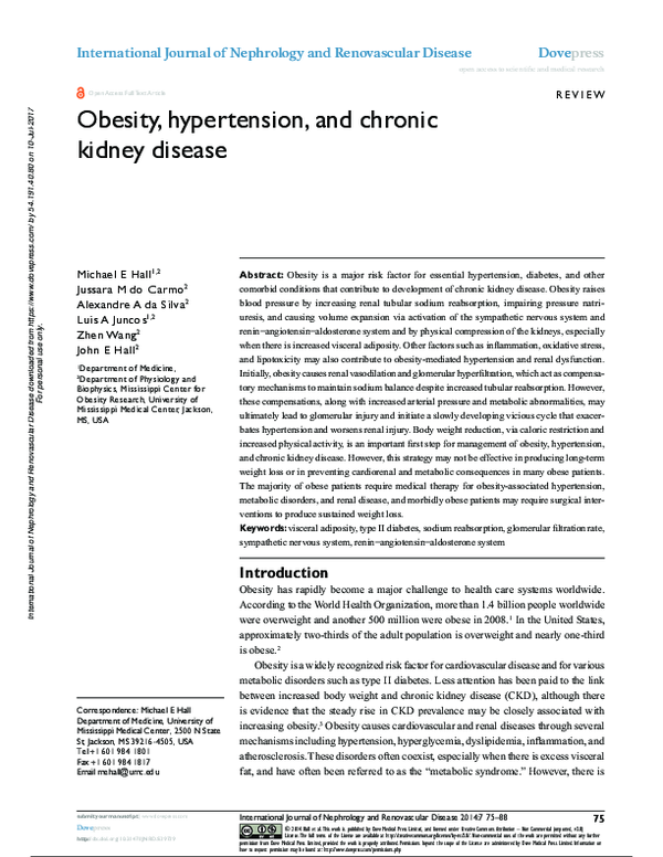 (PDF) Obesity, hypertension, and chronic kidney disease | Luis Juncos - Academia.edu
