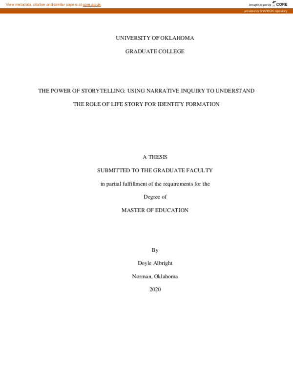 (PDF) The Power of Storytelling: Using Narrative Inquiry to Understand ...