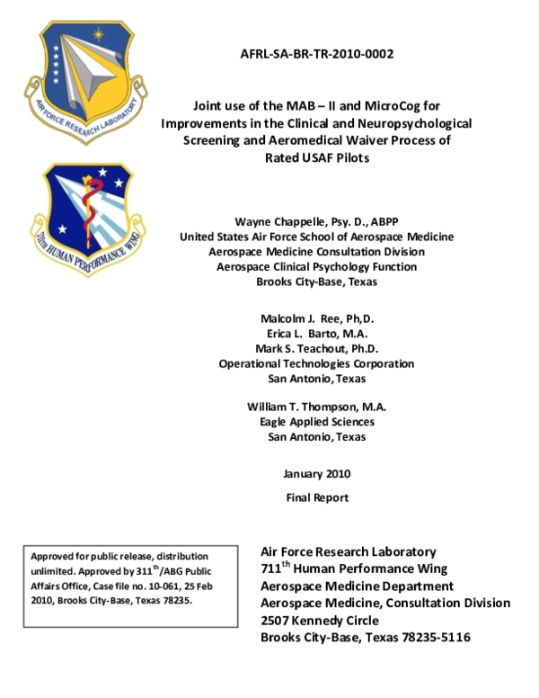 (PDF) Joint Use of the MAB-II and MicroCog for Improvements in the ...