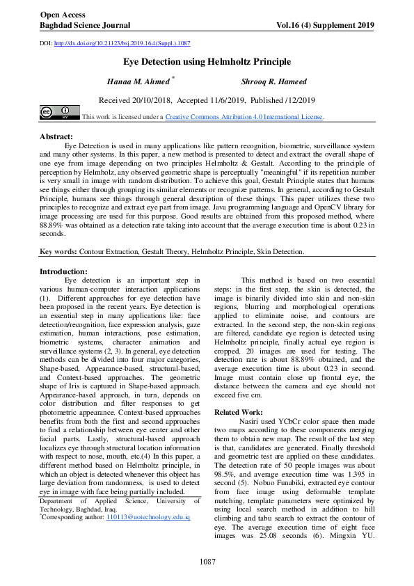 (PDF) Eye Detection using Helmholtz Principle