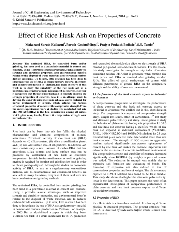 (PDF) Effect of Rice Husk Ash on Properties of Concrete