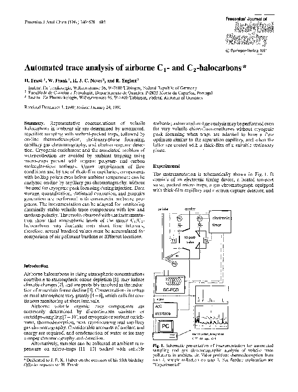(PDF) Automated trace analysis of airborne C1- and C2-halocarbons
