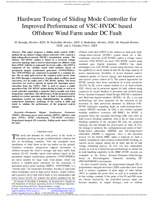 (PDF) Hardware Testing of Sliding Mode Controller for Improved ...