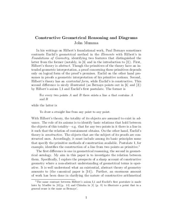 (PDF) Constructive geometrical reasoning and diagrams