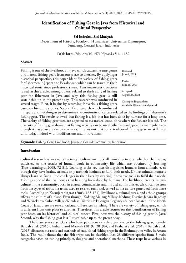 (PDF) Identification of Fishing Gear in Java from Historical and ...