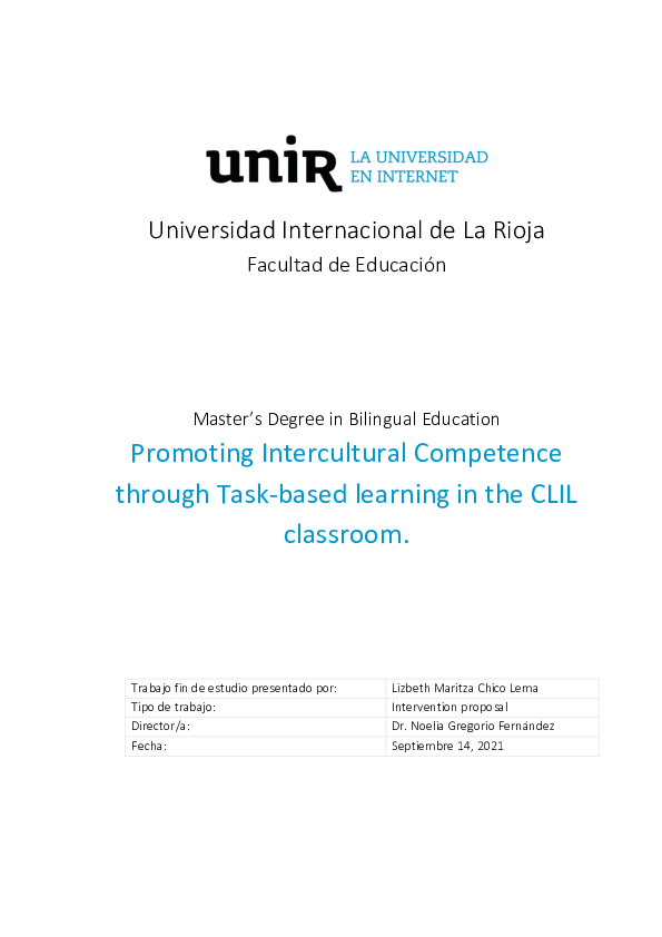 (PDF) Intercultural Competence through task based learning (PDF) Intercultural Competence through task based learning