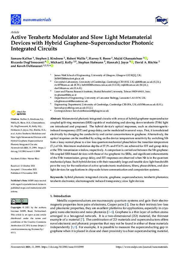 (PDF) Active Terahertz Modulator and Slow Light Metamaterial Devices with Hybrid Graphene ...