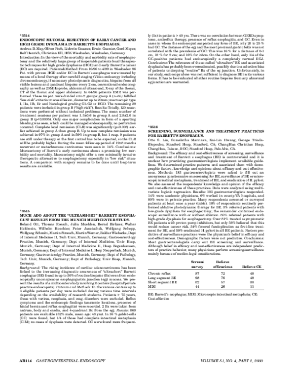 (PDF) 3516 Screening, Surveillance and Treatment Practices for Barrett ...