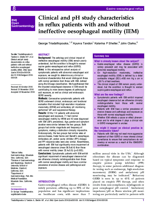 (PDF) Clinical and pH study characteristics in reflux patients with and ...