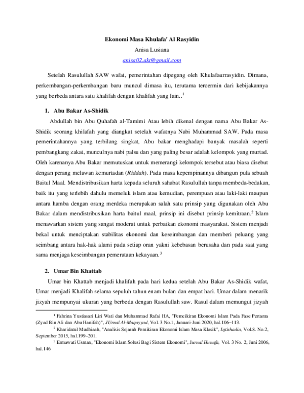 (PDF) Ekonomi Masa Khulafa' Al Rasyidin