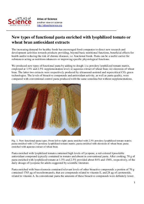 (PDF) New types of functional pasta enriched with lyophilized tomato or ...