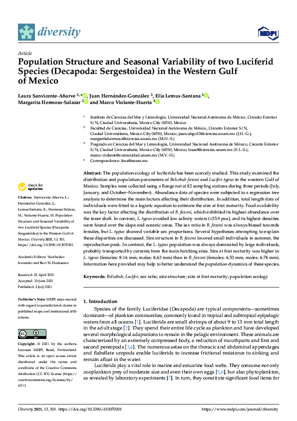 (PDF) Population Structure and Seasonal Variability of two Luciferid ...