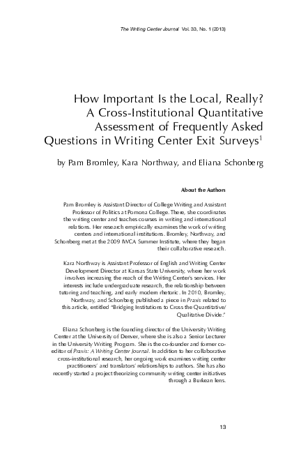 (PDF) How Important Is the Local, Really? A Cross-Institutional ...