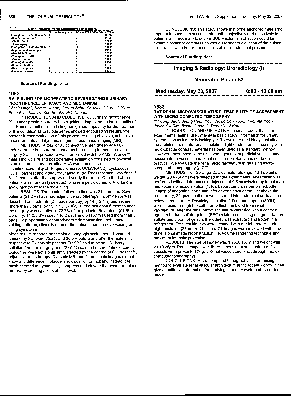 (PDF) 1682: Male Sling for Moderate to Severe Stress Urinary ...