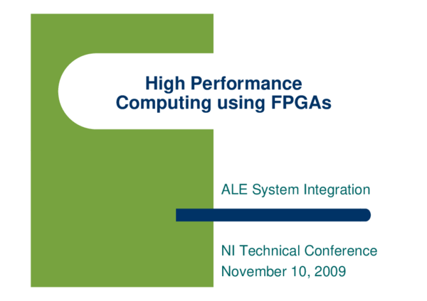 Pdf High Performance Computing Using Fpgas