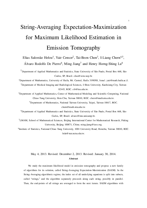 Pdf 1string Averaging Expectation Maximization For Maximum Likelihood