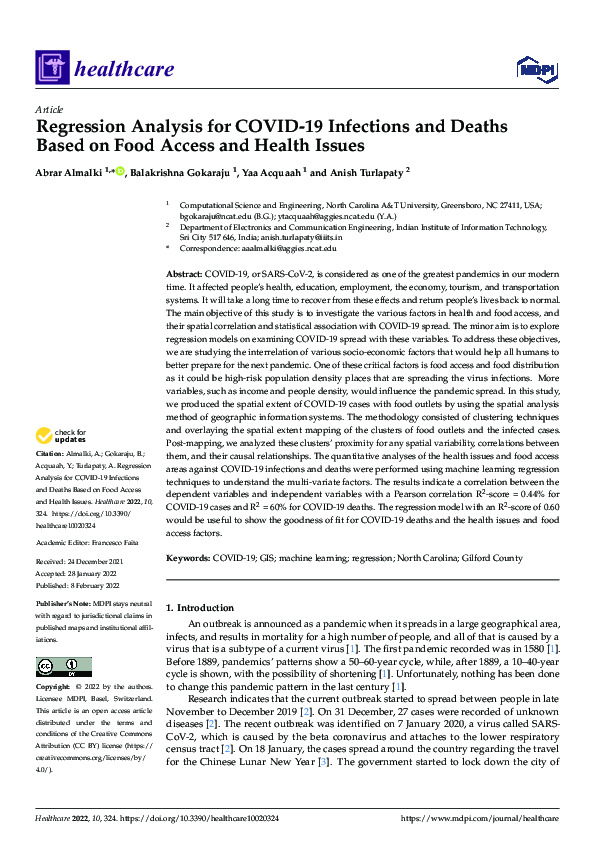 (PDF) Regression Analysis for COVID-19 Infections and Deaths Based on ...