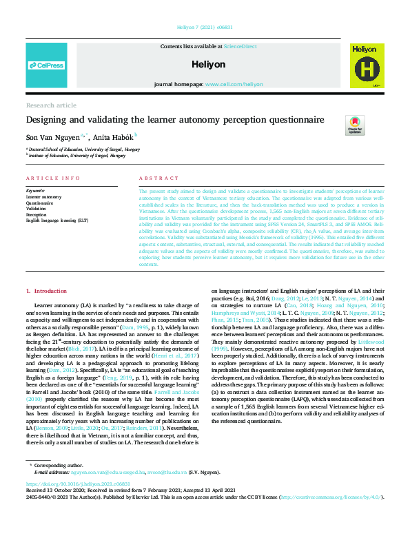 (PDF) Designing and validating the learner autonomy perception ...