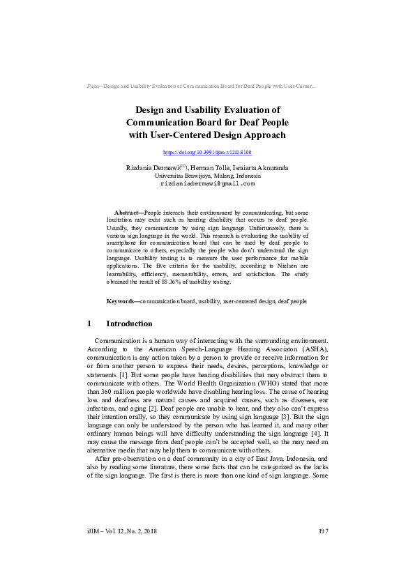 (PDF) Design and Usability Evaluation of Communication Board for Deaf ...
