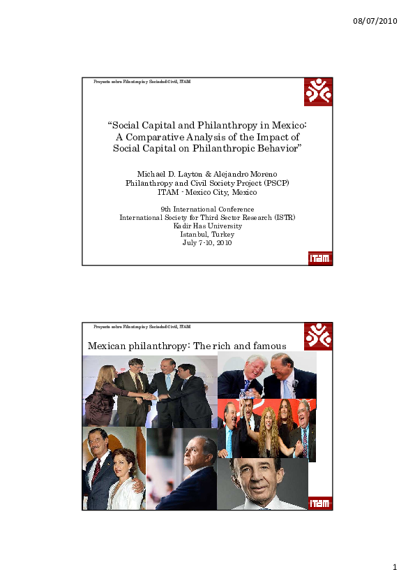 (PDF) “Social Capital and Philanthropy in Mexico: A Comparative ...