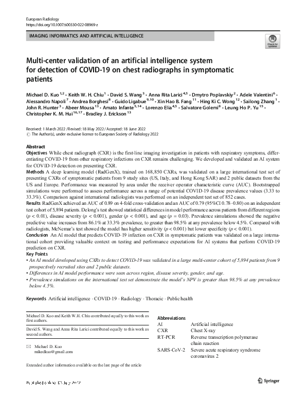 (PDF) Artificial Intelligence in Predicting Clinical Outcome in COVID-19 Patients from Clinical ...