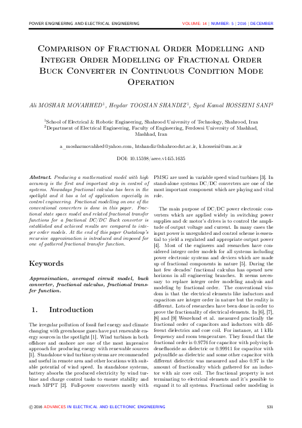 Pdf Comparison Of Fractional Order Modelling And Integer Order