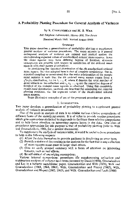 (PDF) A Probability Plotting Procedure for General Analysis of Variance