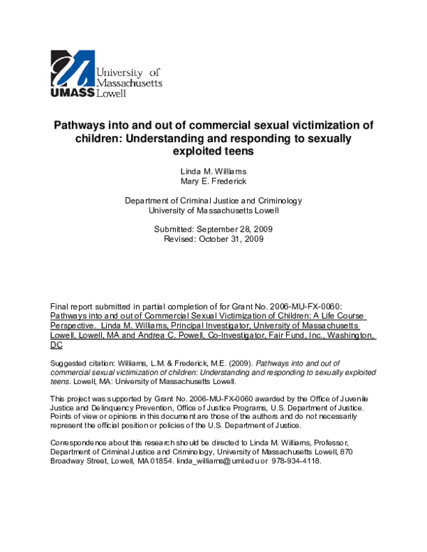 (PDF) Pathways into and out of commercial sexual victimization of ...